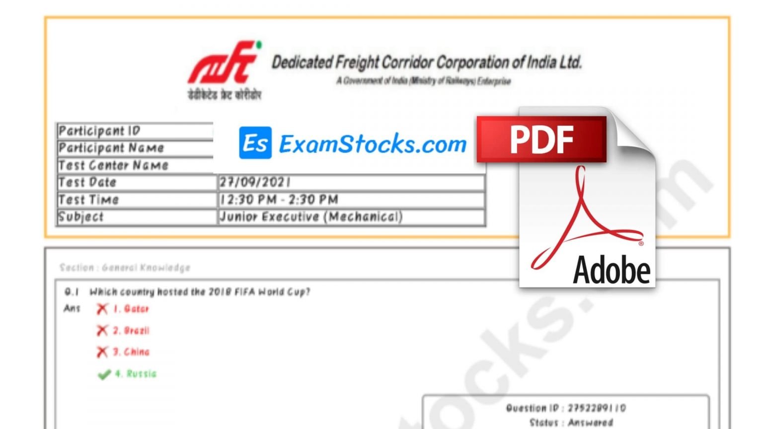 DFCCIL Question Paper 2021 PDF Answer Key All Shifts Exam Stocks